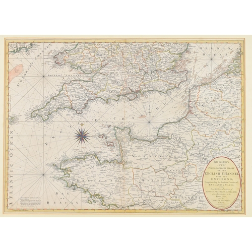 England & France. 1780 Bowle's New Topographical Chart of the English ...