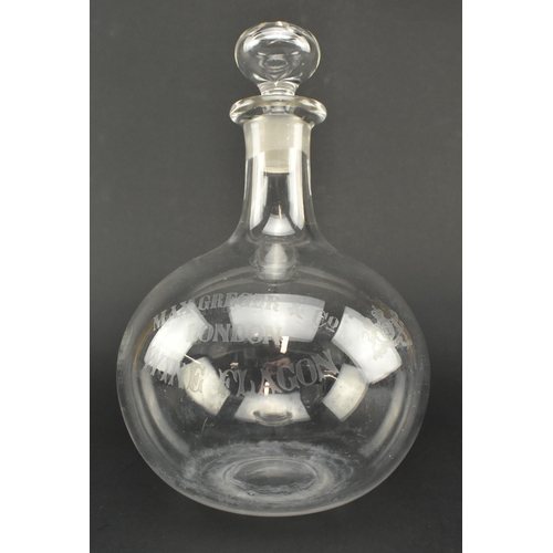 A 19th century Victorian engraved glass onion shaped advertisement ...